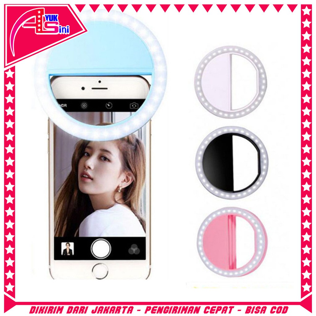 Jual AS Ring Light Selfie LED Lampu Kamera Depan Smartphone Bulat Flash ...
