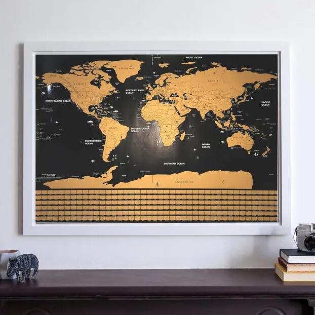 Jual HIASAN DINDING POSTER PETA DUNIA SCRATCH WORLD MAP FOR MARK ...