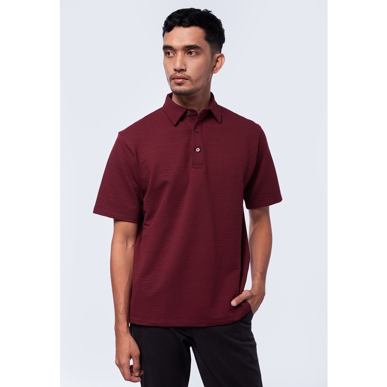 Jual Executive Regular Fit Short Sleeve Polo Shirt Wine | Shopee Indonesia
