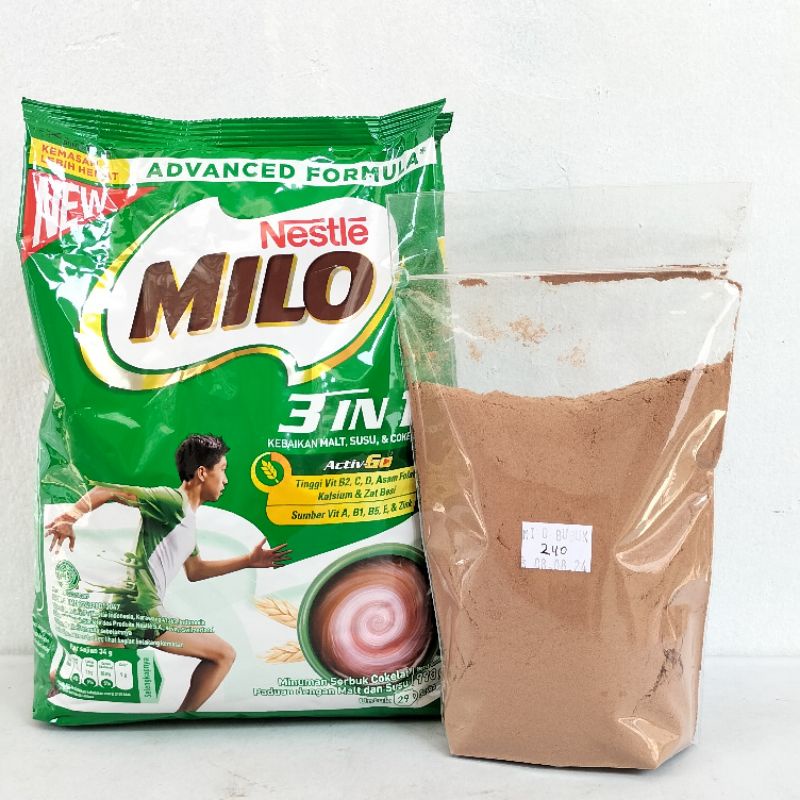 Jual Milo 3 in 1 Active-Go kemasan packaging ulang 250 gram | Shopee ...