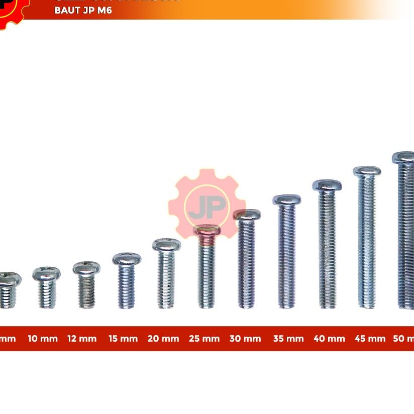 Jual Baut Jp M 6 X 50 Mm - Sekrup Skrup Baut Jp 6X50 M6 X 50 Isi 100 Pcs | Shopee Indonesia