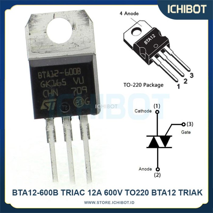 Jual BTA12-600B Triac 12A 600V TO220 BTA12 Triak | Shopee Indonesia
