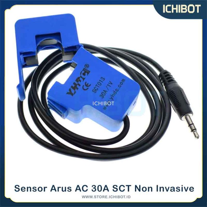 Jual Sensor Arus AC 30A SCT-013-030 Non Invasive Current Transformer ...