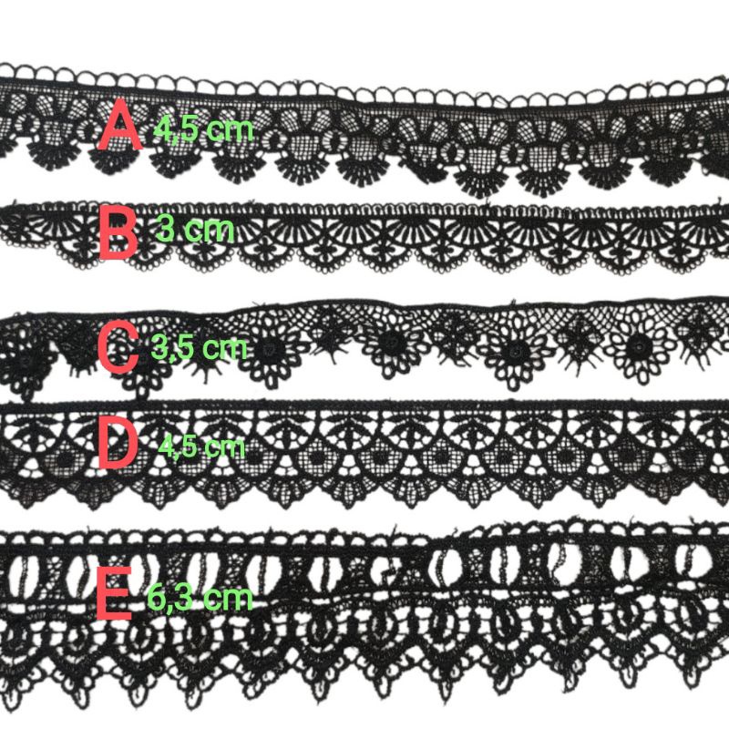 Jual Renda Hitam Model harga per 50 cm | Shopee Indonesia