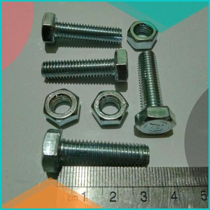 Jual BAUT MUR PUTIH BMP M8 X 30 MM GALVANIS ( KUNCI 13 ) 16novz3 sparepart | Shopee Indonesia