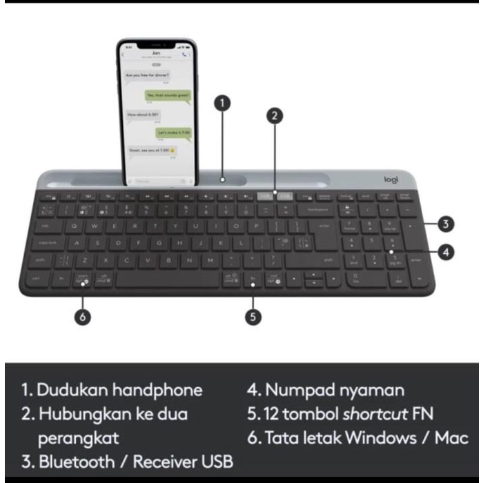 Jual Logitech K580 Keyboard Slim Multidevice Wireless Bluetooth Unifying | Shopee Indonesia