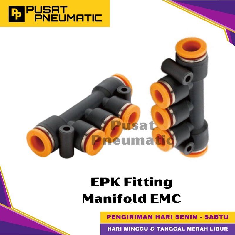 Jual EPK 6 Fitting Manifold Pneumatic Slip Lock 5 Way Selang 6mm EMC ...