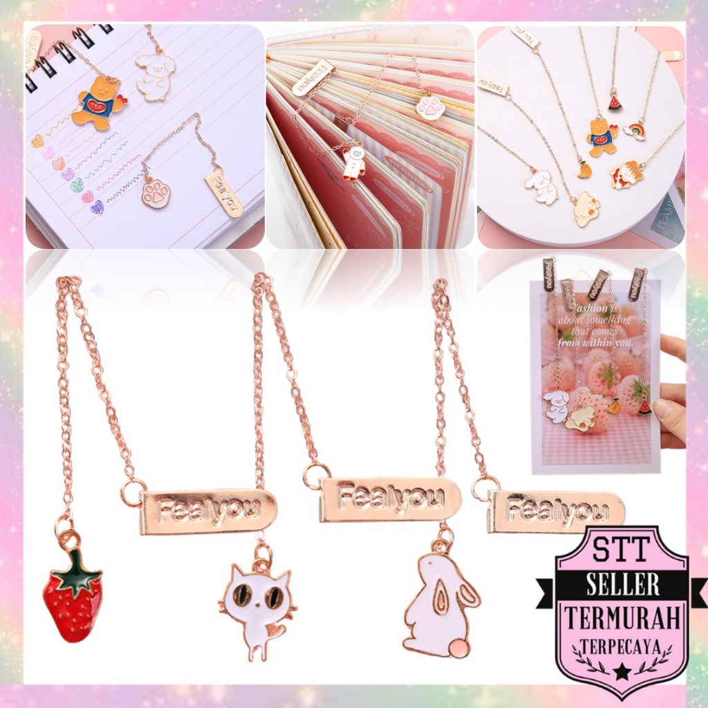 Jual STT Pembatas Buku Karakter Korean Ins Cartoon Metal Pendant ...