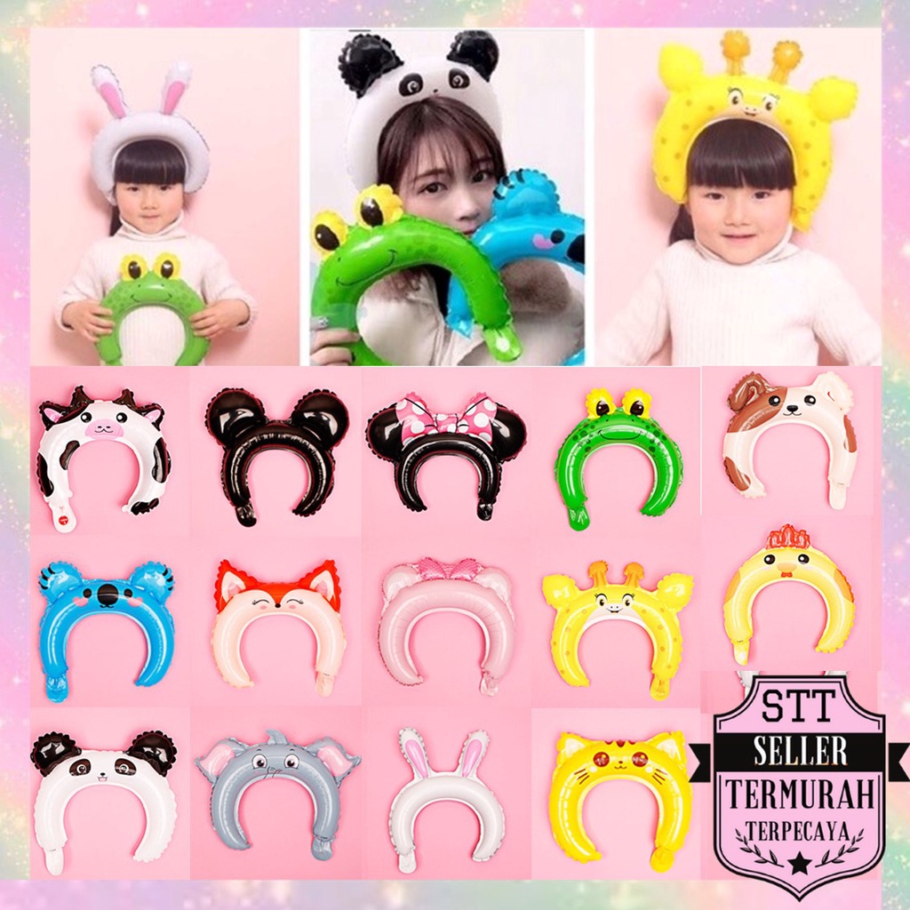 Jual STT Balon Bando Karakter Hewan Balon Foil Kartun Animal Headband ...