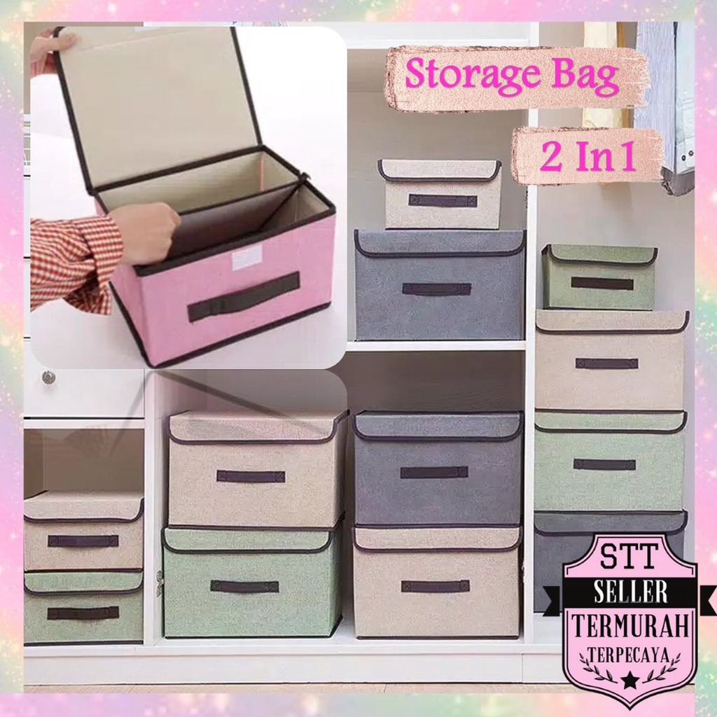 Jual STT Storage Bag 2 IN 1 Tempat Penyimpanan Serbaguna Kotak Pakaian ...