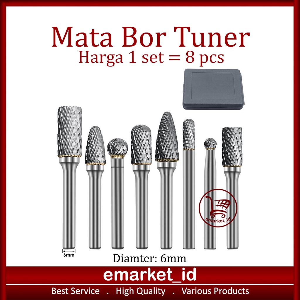 Jual Mata Bor Tuner 6mm 8 in 1 / Cuner Cunner Porting Caribide Burr ...