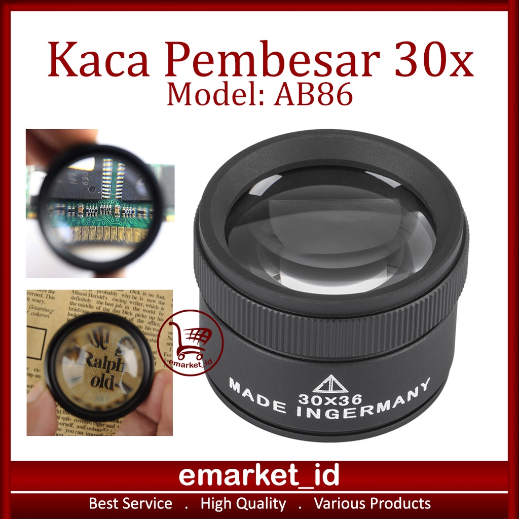 Jual Kaca Pembesar 30x AB86 / Lup Lensa Magnifier Handheld / Perhiasan Komponen Membaca / Loupe ...