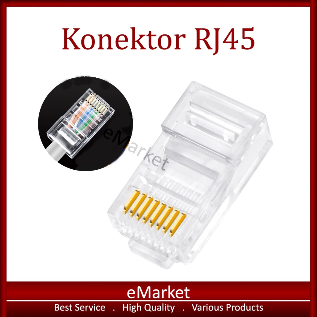 Jual Konektor RJ45 Cat6 8P8C / Connector Lan RJ 45 Cat 6 | Shopee Indonesia