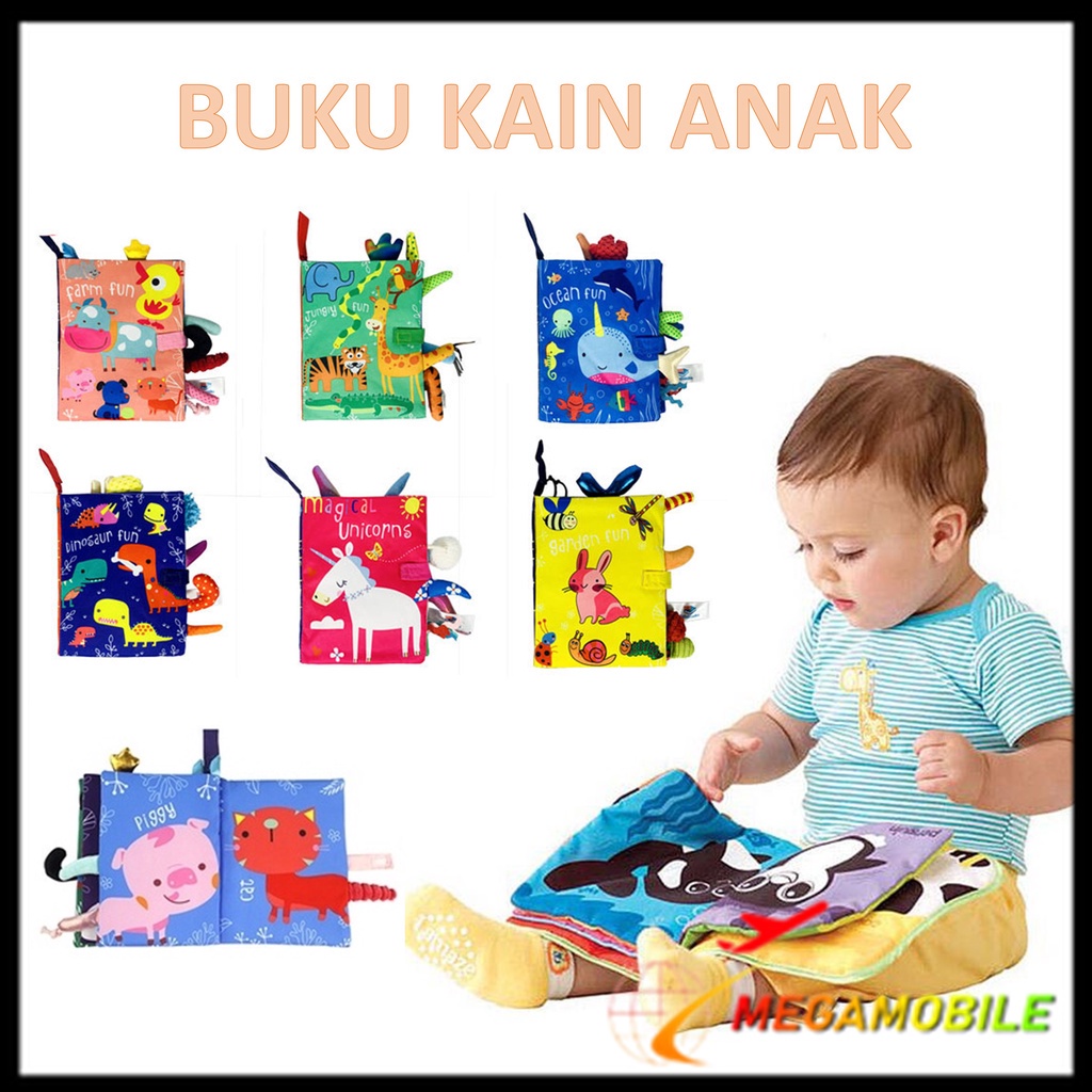 Jual MM - Buku Kain Anak Mainan Softbook Baby Touch 3D Cloth Book With ...