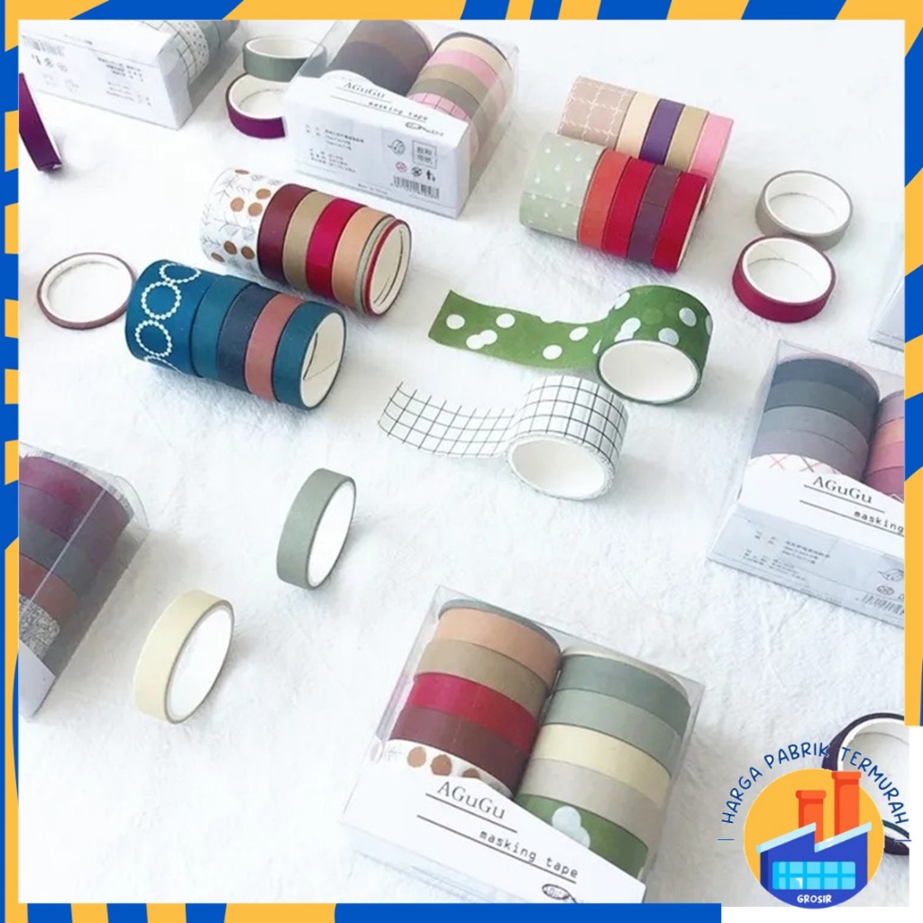 Jual HPT Masking Tape Set 10Pcs Essential Collection Basic Pattern Isi ...
