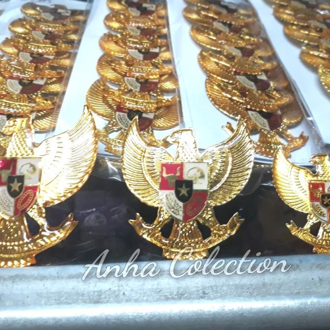 Jual meg pin bros asn burung garuda full kuningan mengkilap 2 cm elegan ...