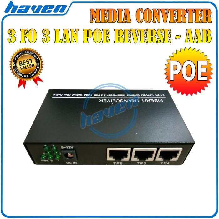 Jual Media Converter 3 Fo 3 Lan Poe Fiber Optic Switch Htb 3 Sc 10/100 ...