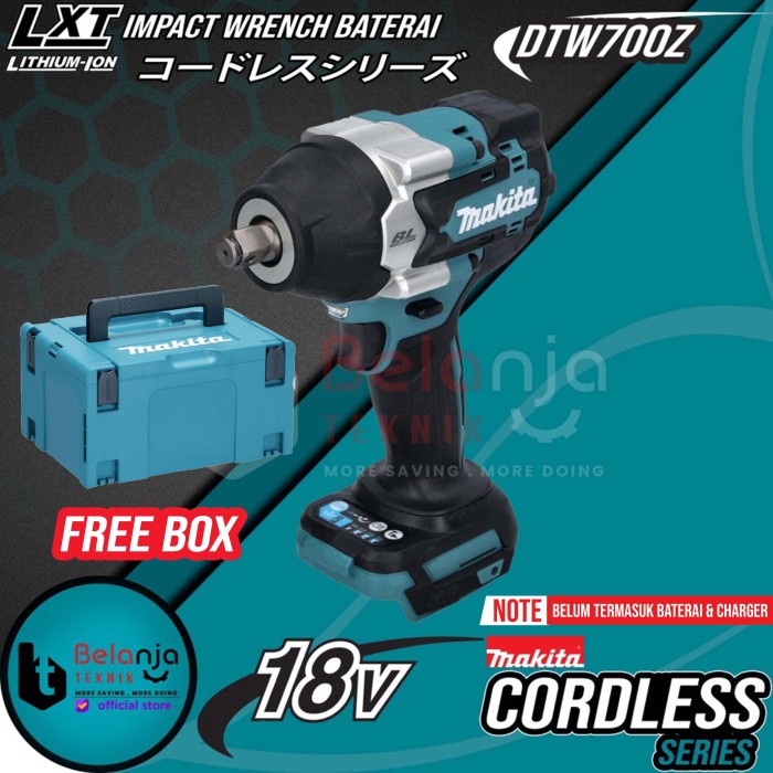 Jual Makita Impact Wrench Baterai DTW700Z Cordless Brushless 1/2 Inch ...