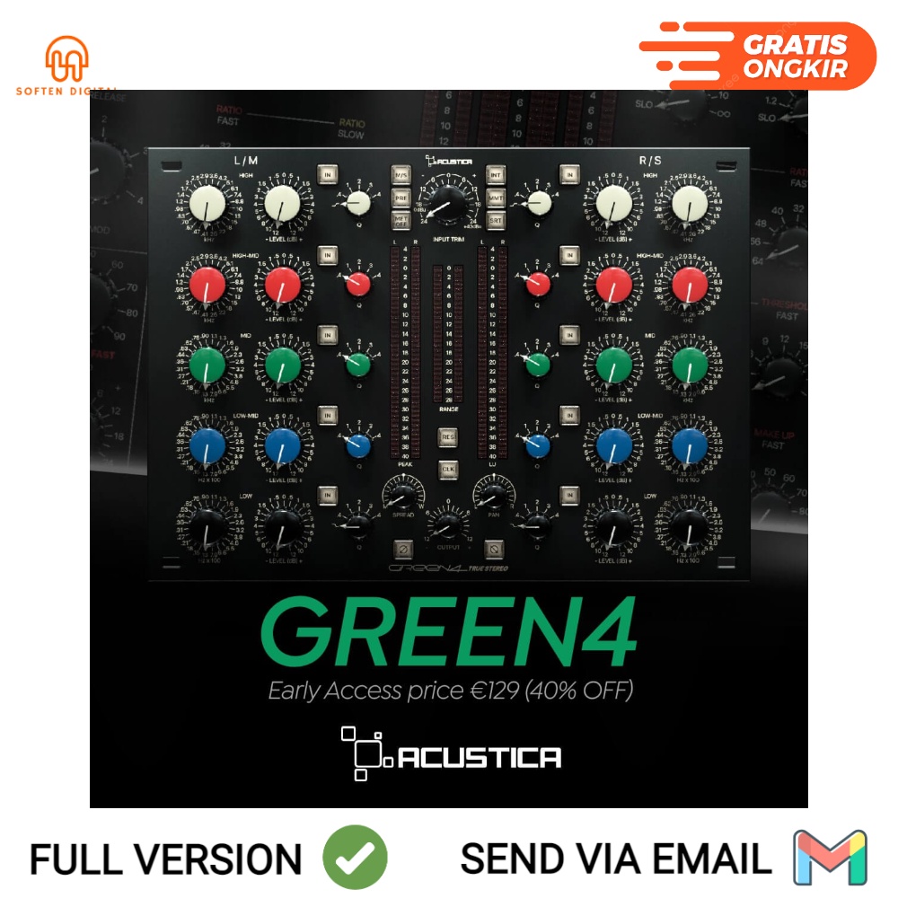 Jual Acustica Audio - Green 4 VST Plugin 5-band true stereo parametric ...
