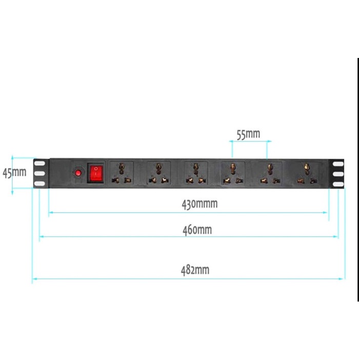 Jual Power Distribution Unit PDU 6 Outlet Port Stop Kontak Rack Server ...