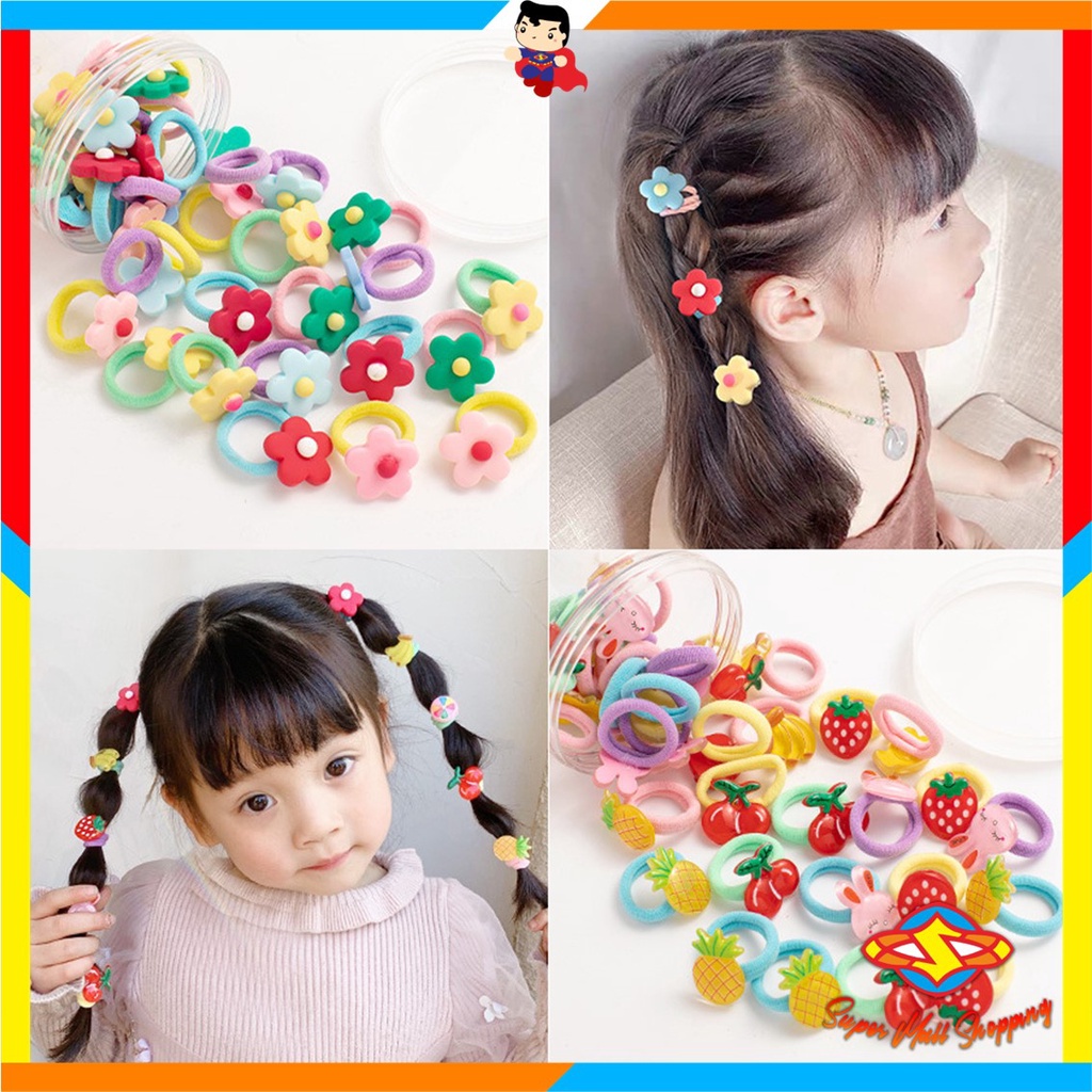Jual SMS Ikat Rambut Anak Perempuan Lucu 10 in 1 Kunciran Rambut ...