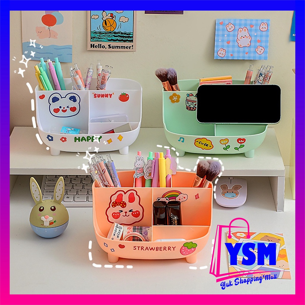 Jual YSM Rak Skincare Premium 6 Sekat Pencil Holder Case Desktop ...