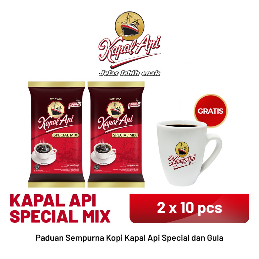 Jual KAPAL API Special Mix 2 Pack (10 x 23 gr) Free Mug | Shopee Indonesia