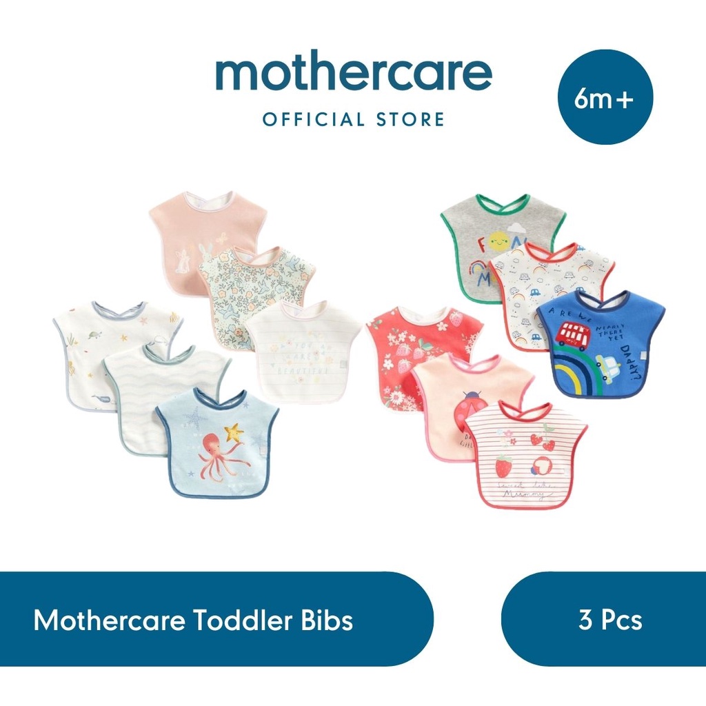 Jual Mothercare Toddler Bibs 6 Months+ 3 Packs - Celemek Makan Anak Bayi | Shopee Indonesia