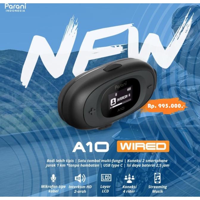 Jual PARANI A10 WIRED Motorcycle Bluetooth Intercom | Shopee Indonesia