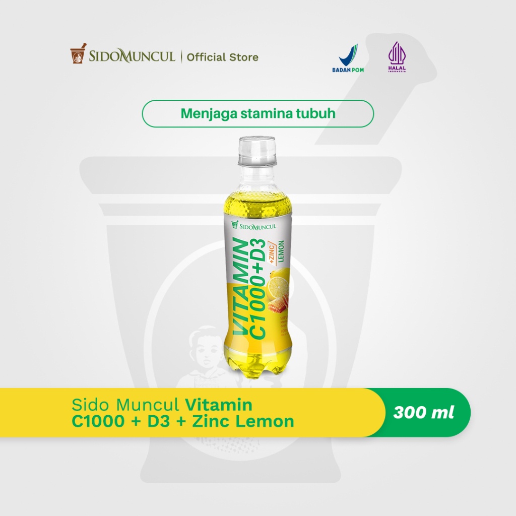 Jual Sido Muncul Vitamin C1000 + D3 + Zinc Lemon 300ml - Daya Tahan ...