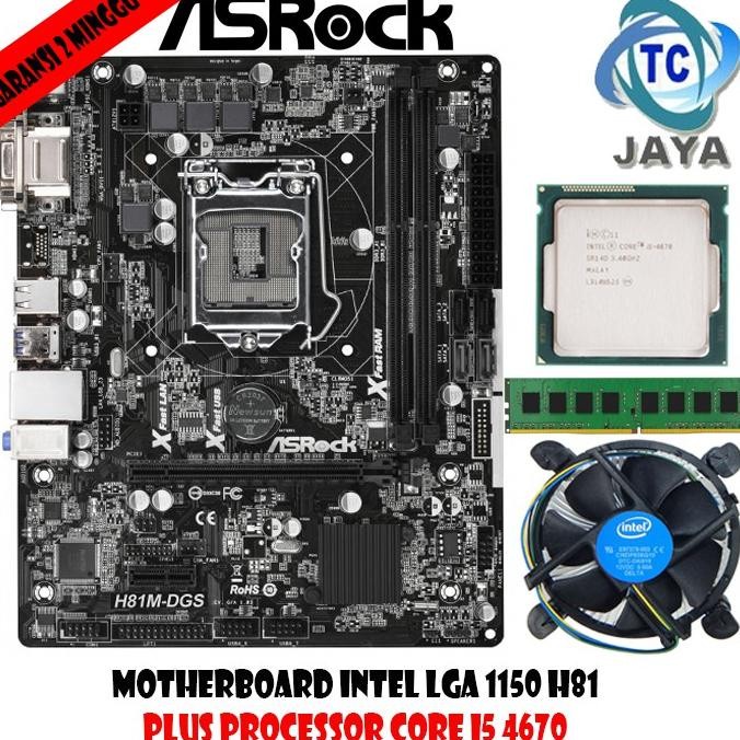 Jual Paket Mobo LGA 1150 H81 ASROCK Plus PROCESSOR INTEL CORE I5 4670 ...