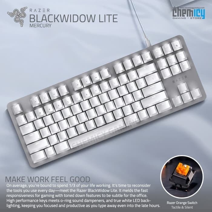 Jual Razer BlackWidow Lite Mercury White TKL Mechanical Gaming Keyboard ...