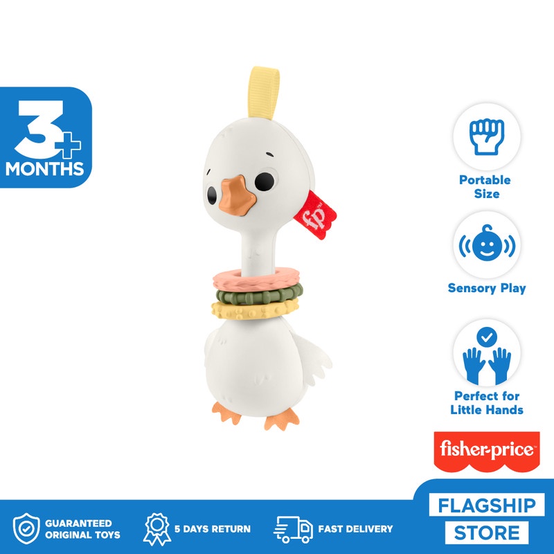 Jual Fisher Price Clack & Quack Goose Sensory Teether - Mainan Gigitan ...