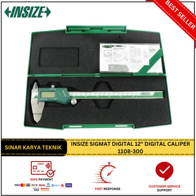 Jual INSIZE DIGITAL CALIPER 12 INCH 300 MM / JANGKA SORONG-INSIZE 1108-300 KUALITAS PREMIUM ...