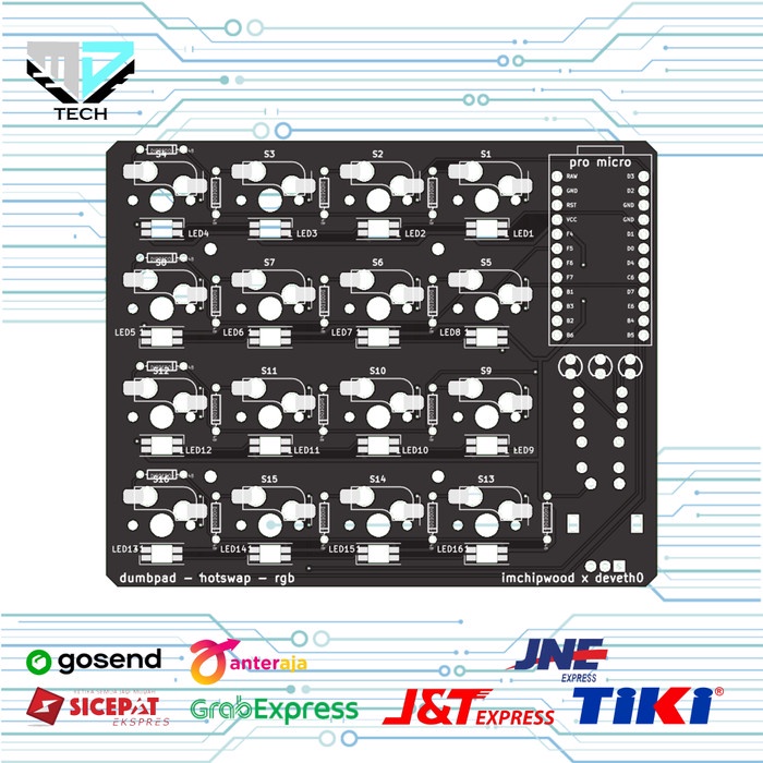 Jual PCB Dumbpad Hotswap RGB Macropad Numbpad DIY Mechanical Keyboard ...