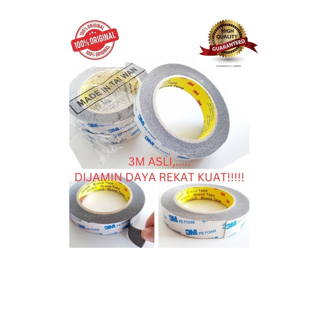 Jual Double Tape 3M 22 mm Putih PE Foam 1600 T White 22mm X 4,2Mtr ...