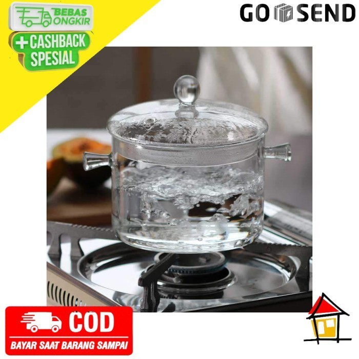 Jual Pot Panci Masak Bahan Kaca Kesal Soup Kaca Pot 15Cm | Shopee Indonesia