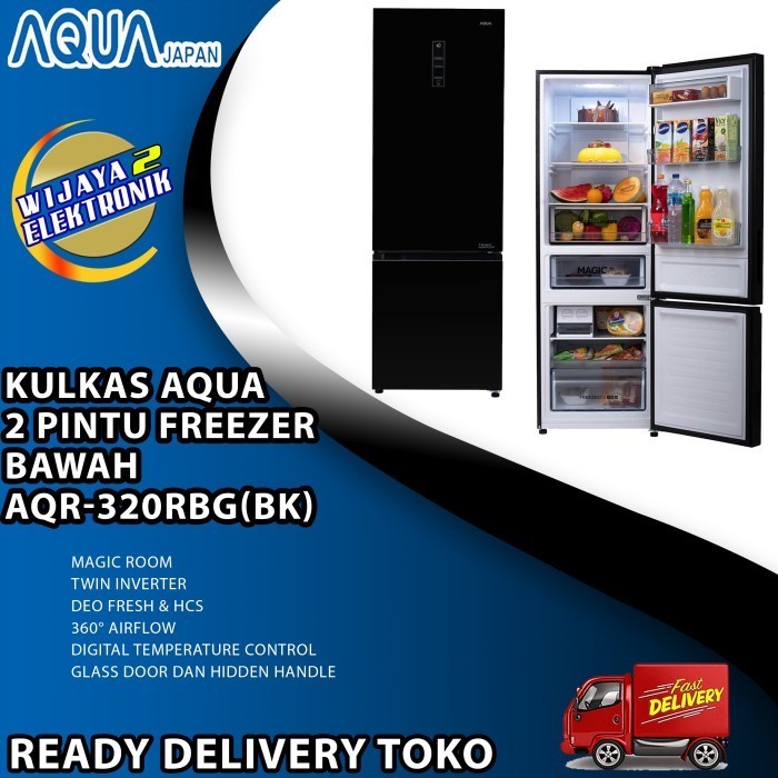 Jual [Baru] Aqua Kulkas 2 Pintu Bottom Freezer Aqr-320RbgBk Terbaru ...