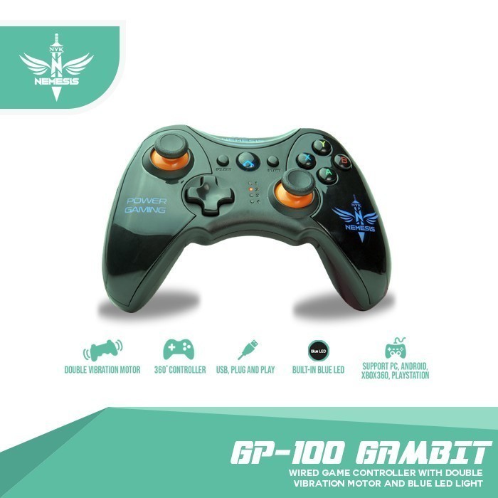 Jual [LIMITED QUALITY] Gamepad Nyk nemesis Wired for Pc Ps3/4 Android smart tv Gambit Gp-100 ...