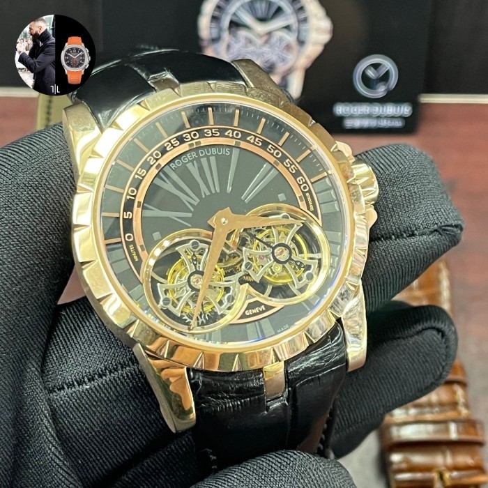 Jual Ori Luxury Rgr Dvbuis 45Mm Exclbr Double Tourbillon Rg Black Dial ...