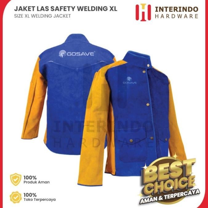 Jual Jaket Las Full Kulit Biru Leather Welding Jacket Xl Extra Large ...