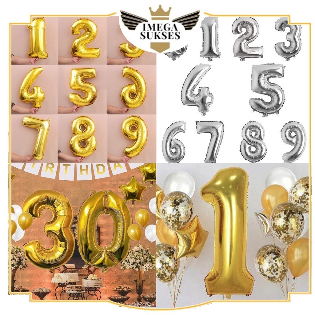 Jual PHG - Balon Foil Gold Silver 40Cm Balon Pesta Ulang Tahun Balon ...