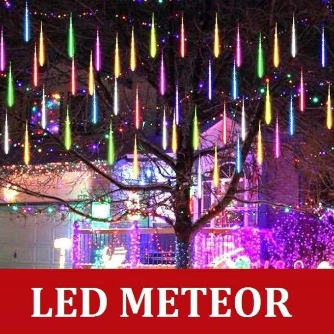 Jual LAMPU METEOR LED 10 BATANG 50CM JATUH RAIN TAMAN HIAS 10 BATANG ...