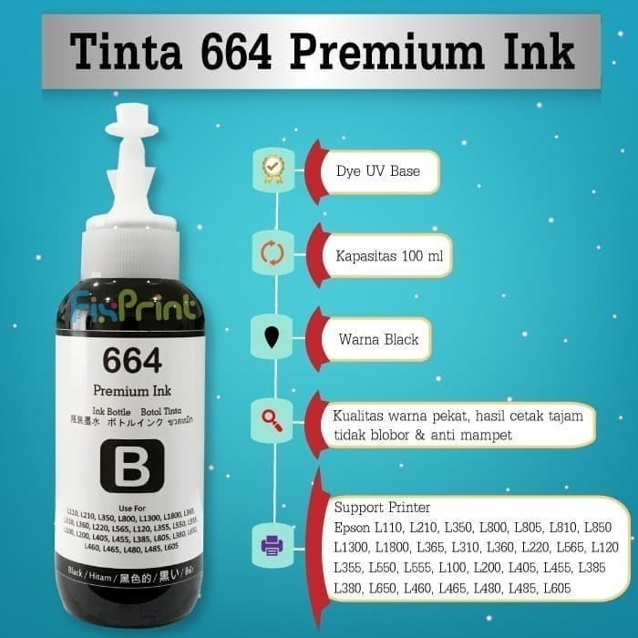 Jual Tinta Refill Anti Uv Printer Epson L405 L455 L550 L555 L565 Dye ...