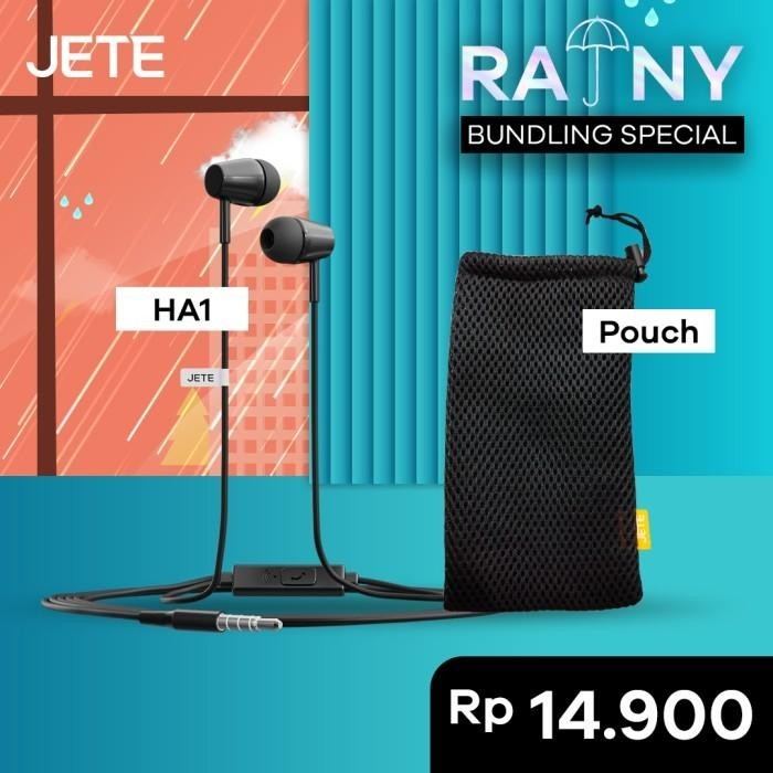 Jual NEW ARRIVAL BUNDLING HEADSET STEREO JETE HA1 + POUCH GARANSI 2 ...
