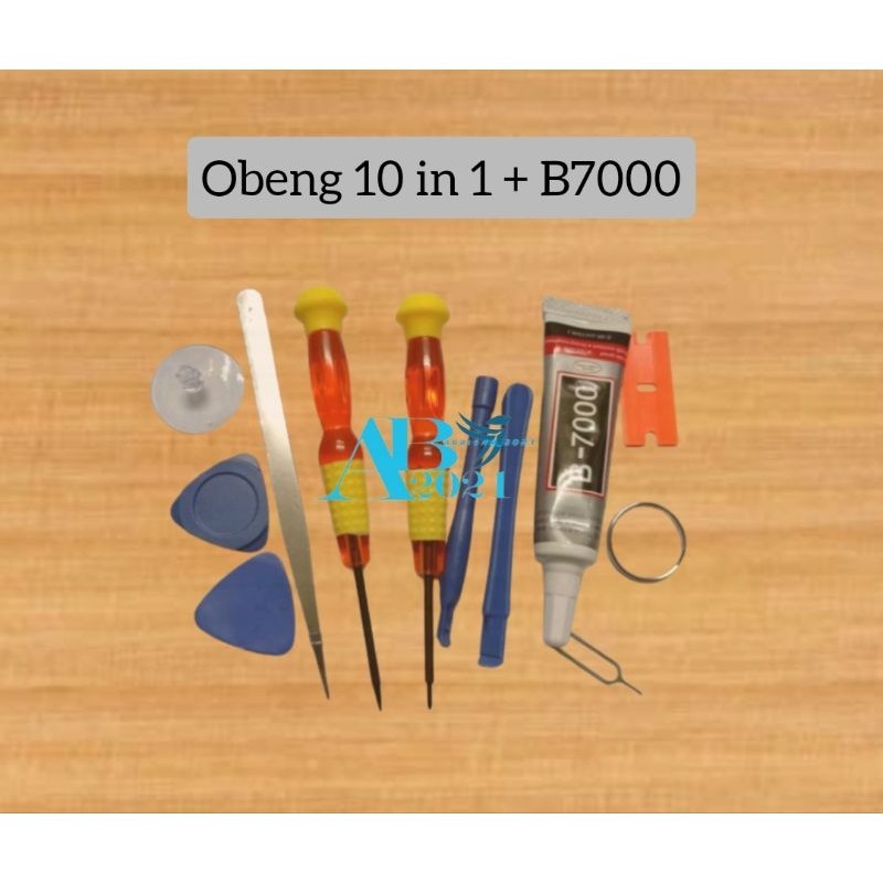 Jual OBENG 1 SET / 1 PAKET SERVICE HP REPARASI 10 in 1 + LEM B7000 15 ML BENING & T7000 15 HITAM ...