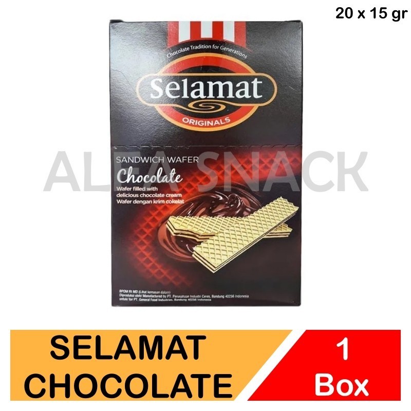 Jual Wafer Selamat Chocolate Kemasan Box 20 x 15 gram | Shopee Indonesia