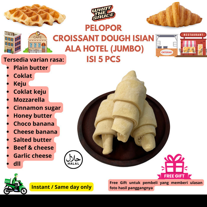 Jual BRG BARU Croissant Dough Jumbo Croffle Frozen 70g Adonan Croffel ...