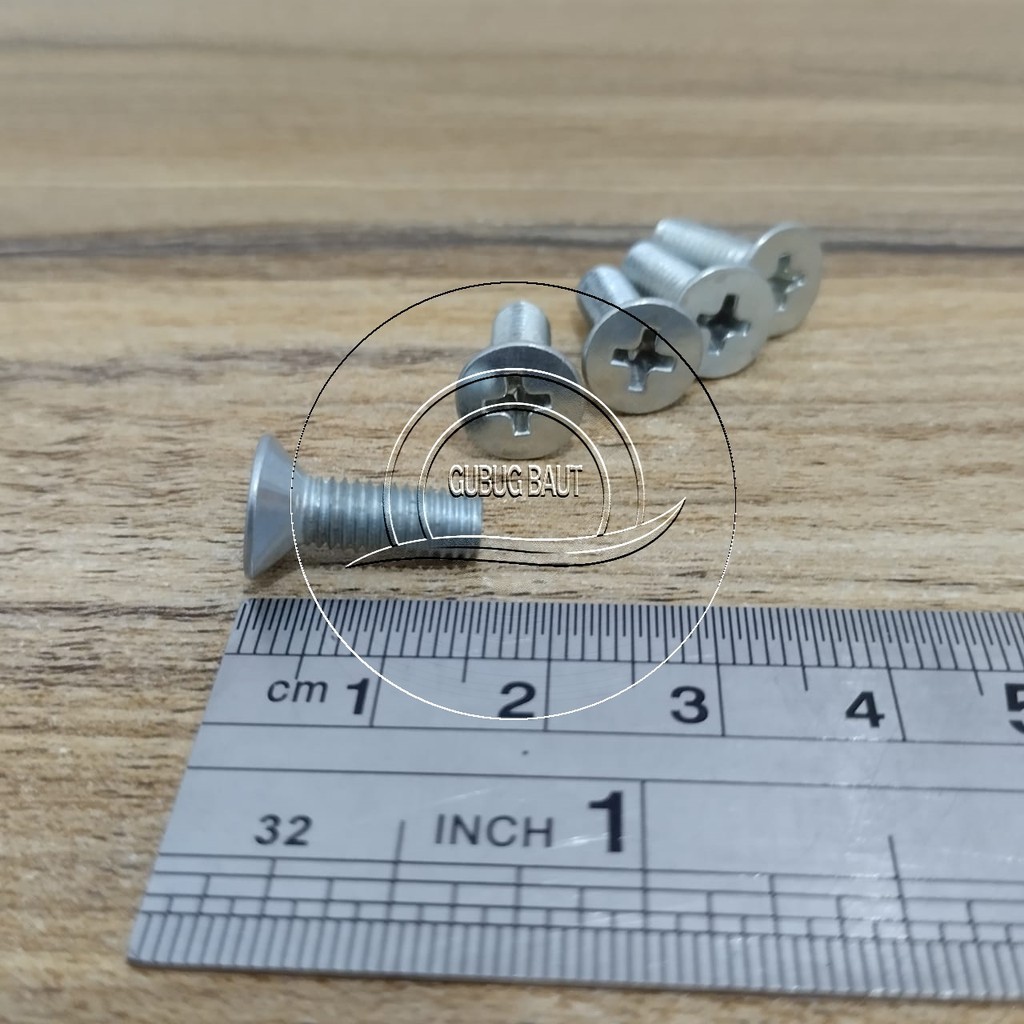 Jual BAUT JF M5X15 FLAT HEAD M5 X 15 PANJANG 1,5CM 1,5 CM BAUD 8 5X15 5 X 15 MM OBENG PLUS ...