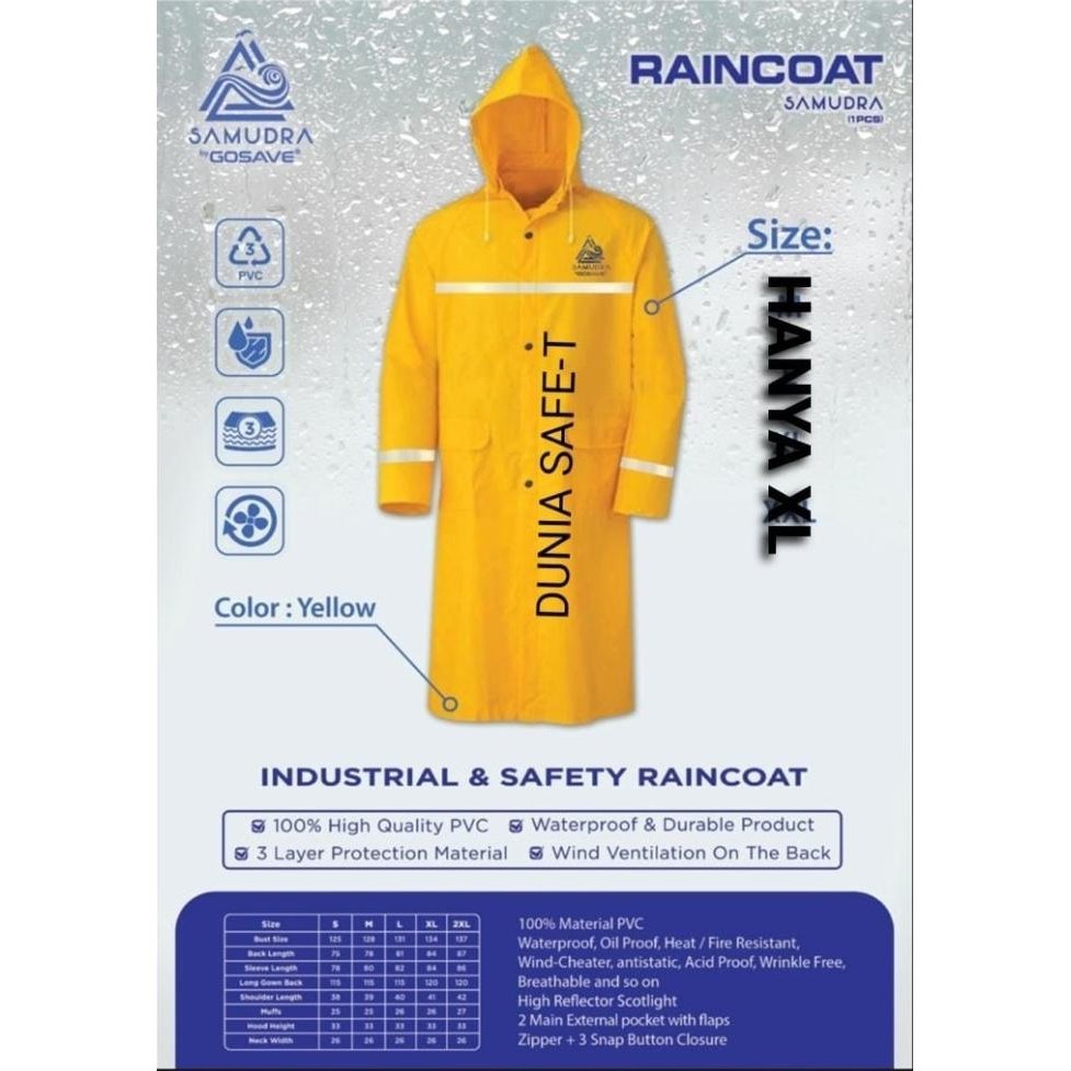 Jual Trend Jas Hujan Mantel Kuning Samudra Gosave Safety Rain Coat ...